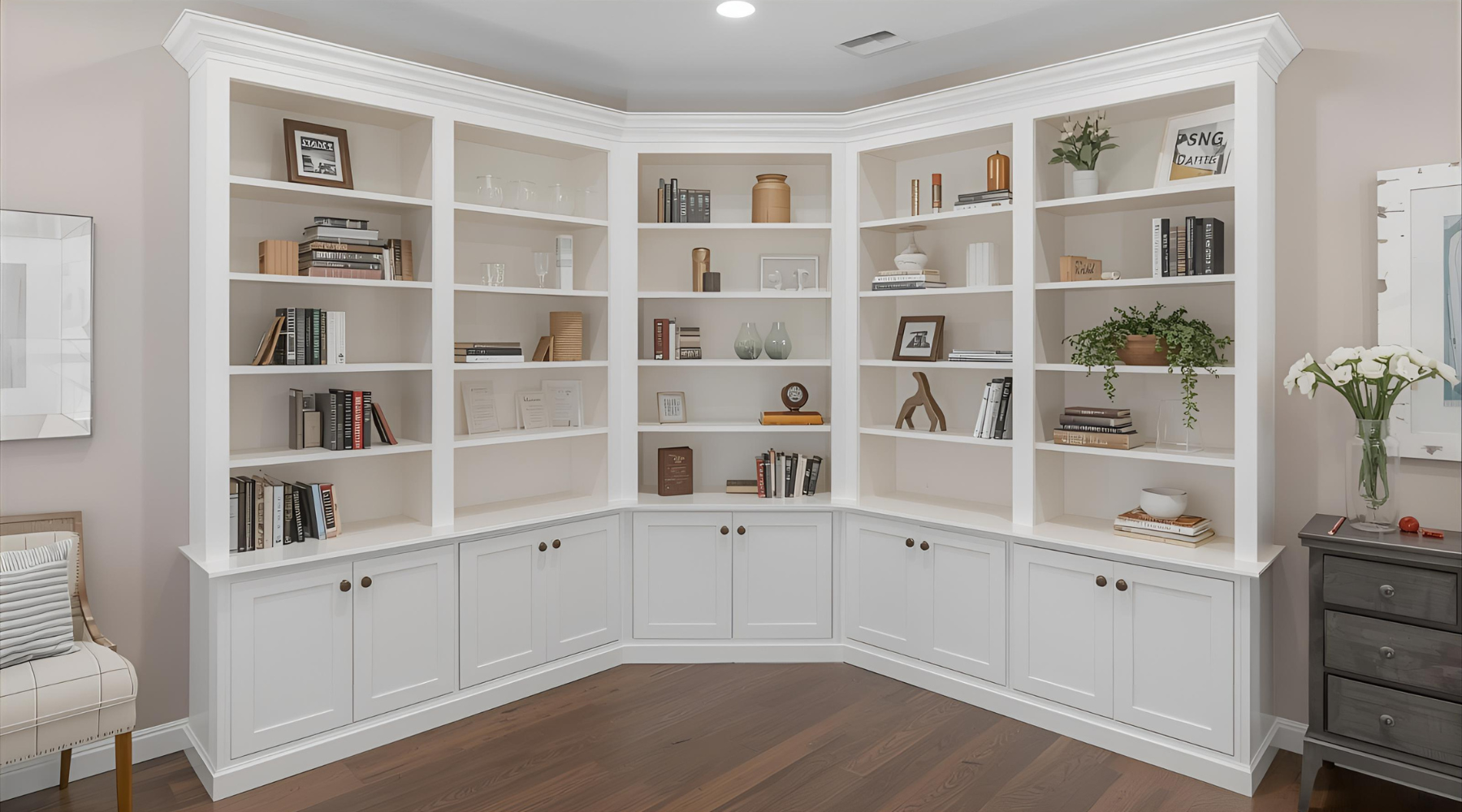 Corner Bookcases: Maximize Unused Space