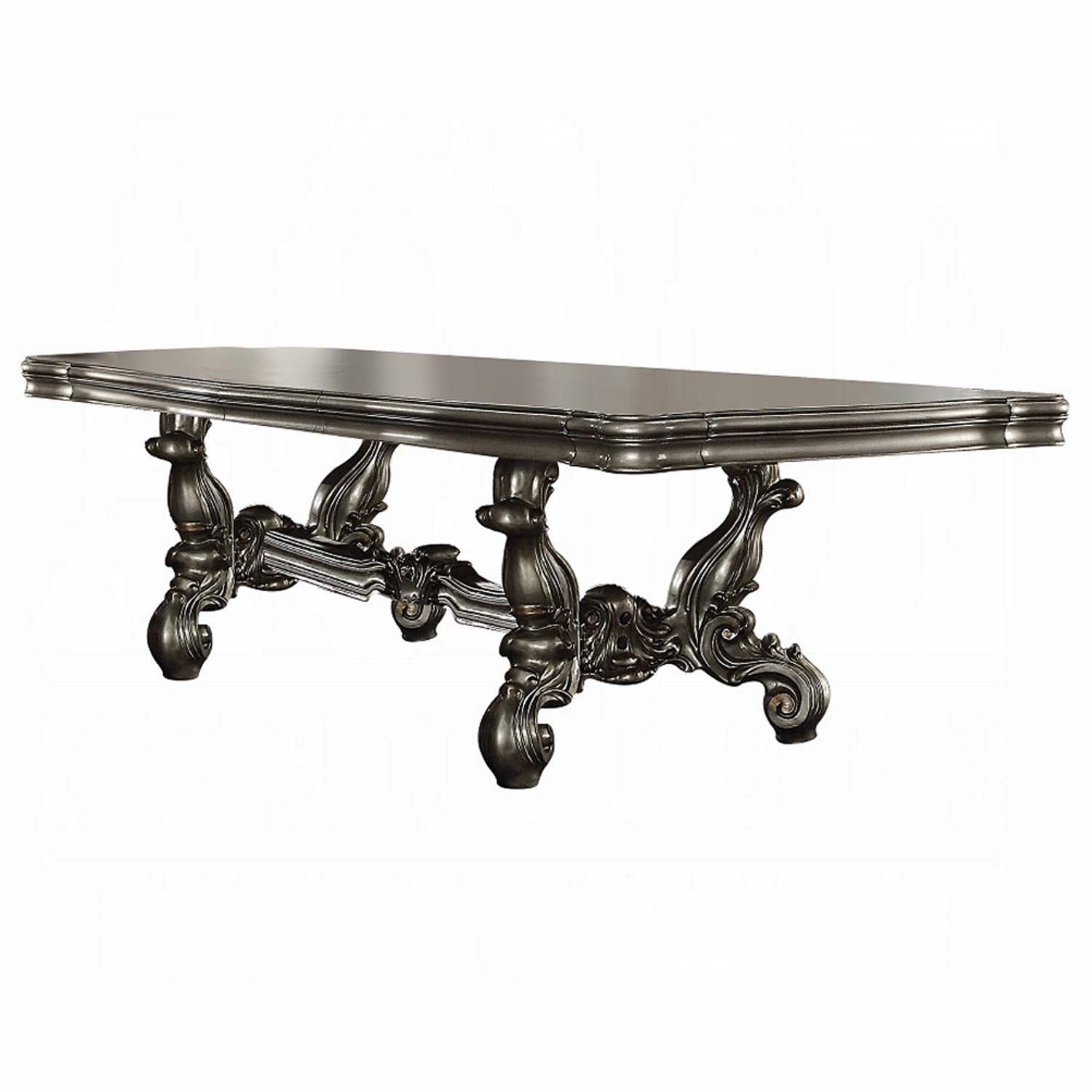 Versailles Dining Table, Antique Platinum Finish