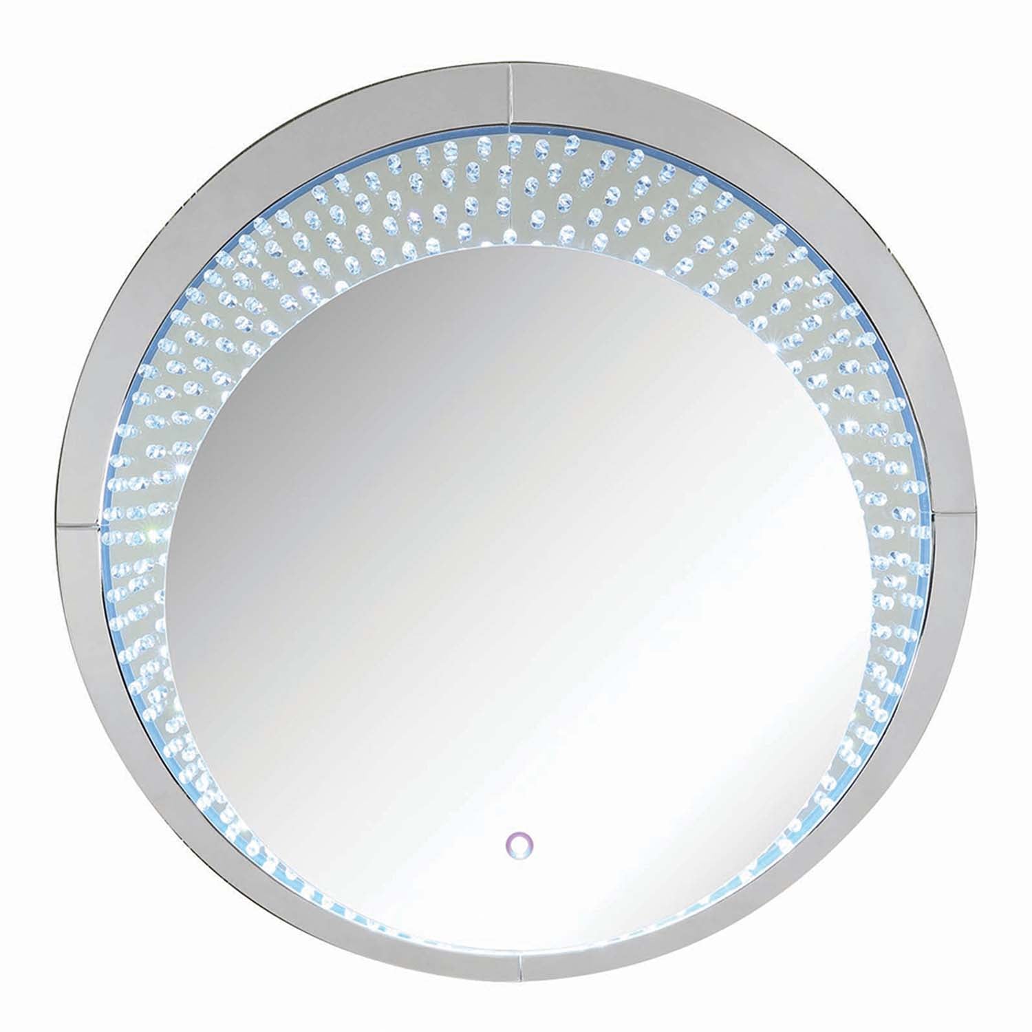 Nysa Accent 39"x39" Mirror w/Led, Mirrored & Faux Crystals